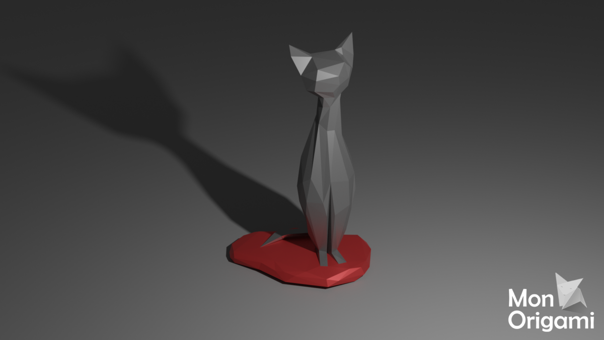Sculpture chat contemporain - Mon Origami ! Vente de patrons d'origami 3D