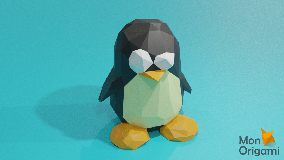 Tux G2 de Linux - Mon Origami ! Vente de patrons d'origami 3D