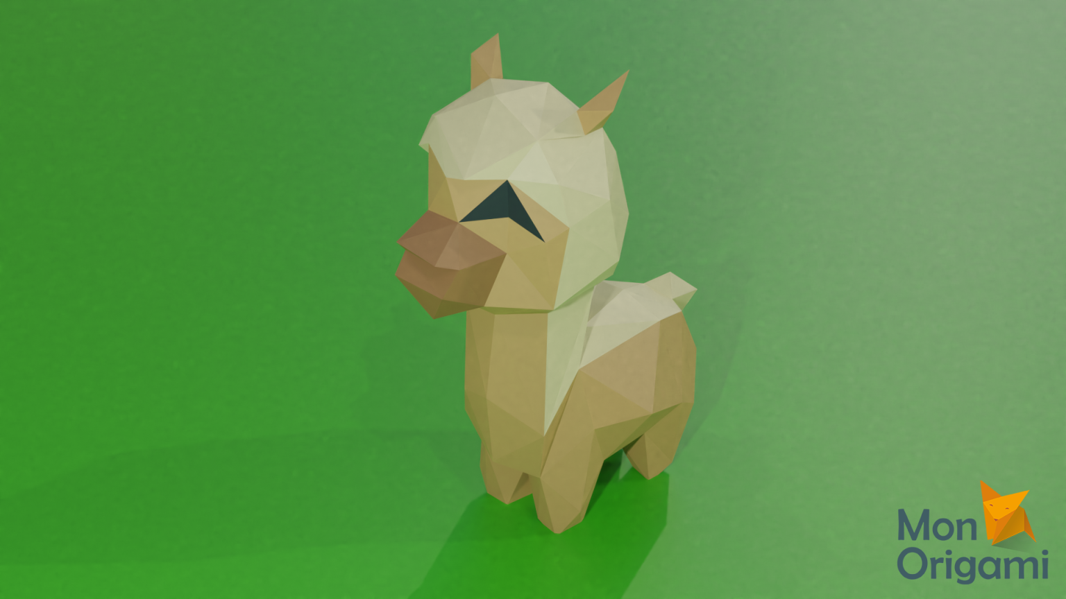 Sculpture Bébé Lama - Mon Origami ! Vente de patrons d'origami 3D