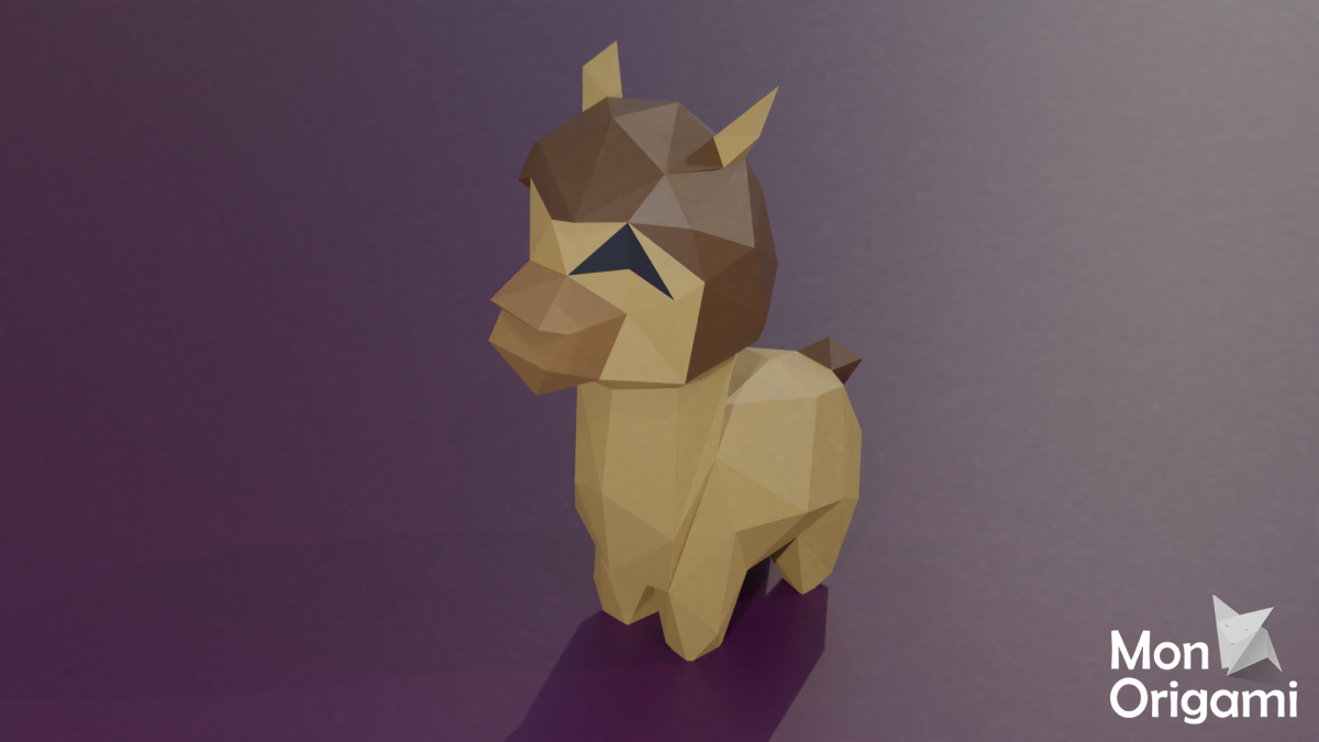 Sculpture Bébé Lama - Mon Origami ! Vente de patrons d'origami 3D