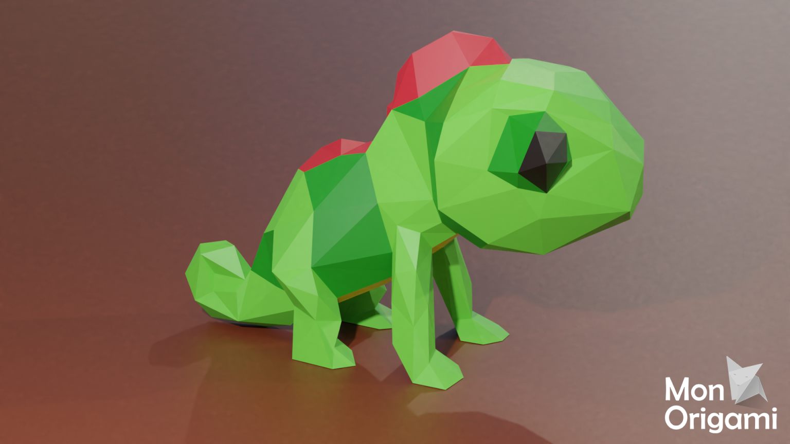 Sculpture Caméléon - Mon Origami ! Vente de patrons d'origami 3D